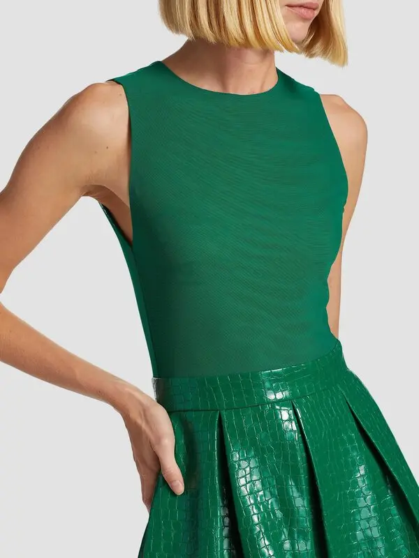 Alice + Olivia Chara Croc-embossed Minidress