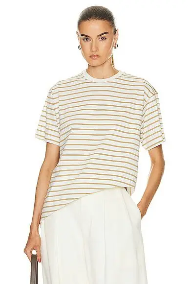 TOTEME Straight Cotton Tee In Beige