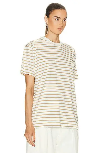 TOTEME Straight Cotton Tee In Beige