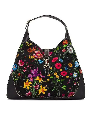 Gucci Floral Shoulder Bag In Black - Multi | Editorialist display picture 2