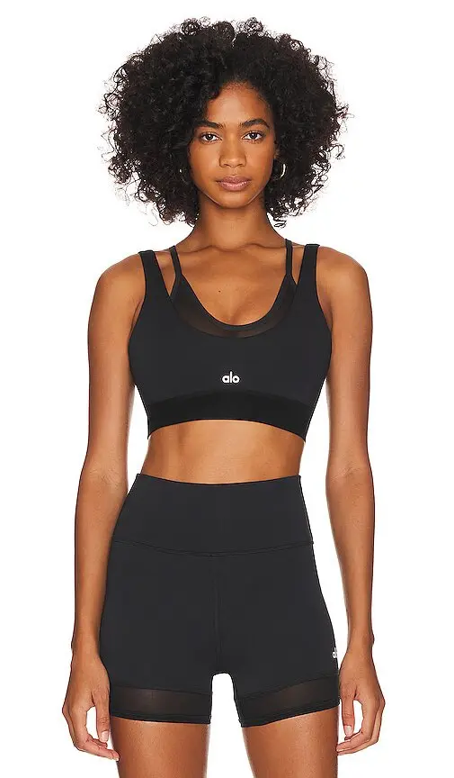 Alo Yoga Airlift Double Trouble Sports Bra - Black | Editorialist