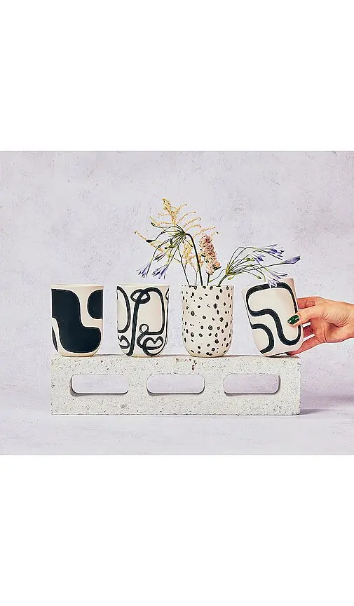 FRANCA NYC Coffee Cup In Black, White - Color Block