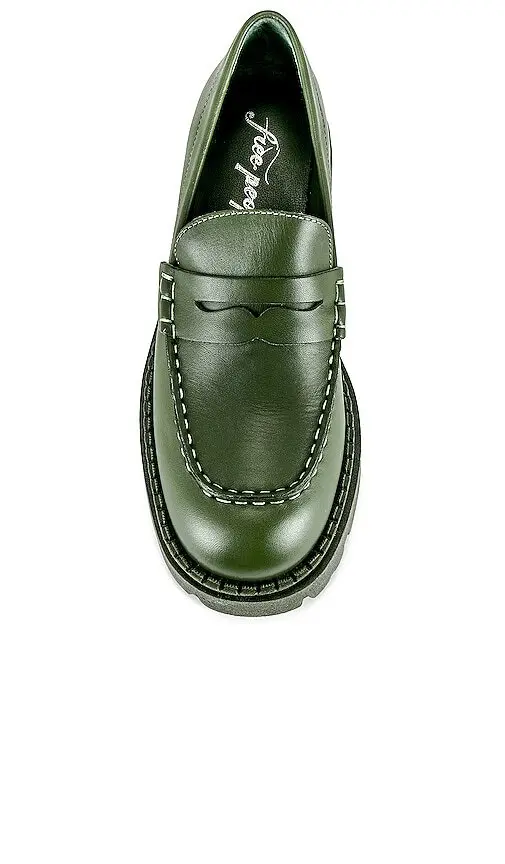 Free People Lyra Lug Sole Loafer In Green In Serpent - 38  display picture 1