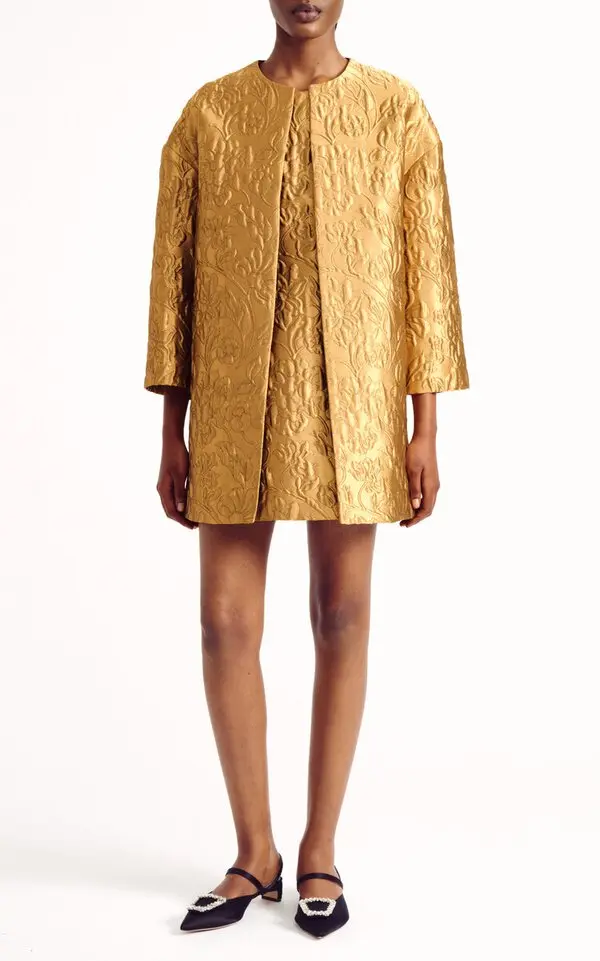 gold mini dress uk Gold Glitter Glued Material Mini Dress