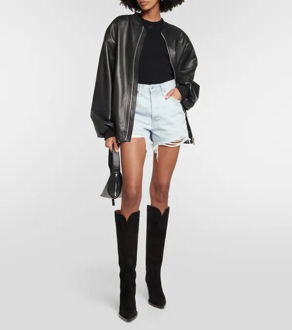Paris Texas El Dorado Suede Cowboy Boots - Black