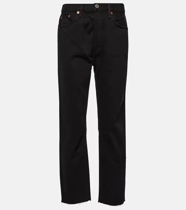RE/DONE 70s Stove Pipe Straight Jeans - Black