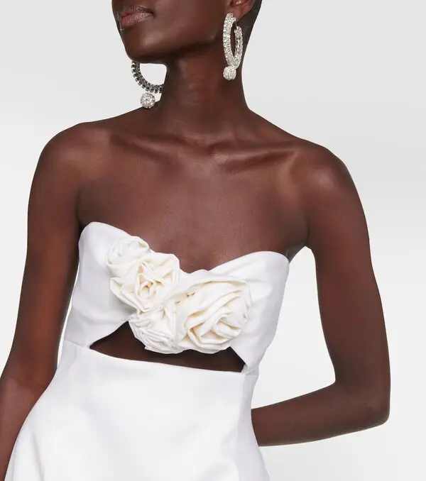 Magda Butrym Floral-appliqué Bustier Dress