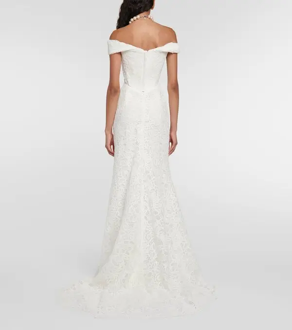 Vivienne Westwood Bridal Nova Cora Off-Shoulder Lace Gown In White - 30%  Off | Editorialist