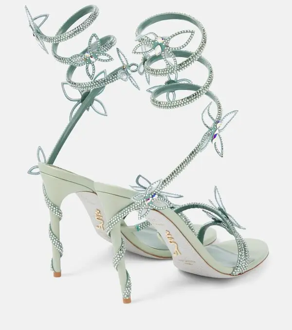 Rene Caovilla Margot Embellished Satin Sandals