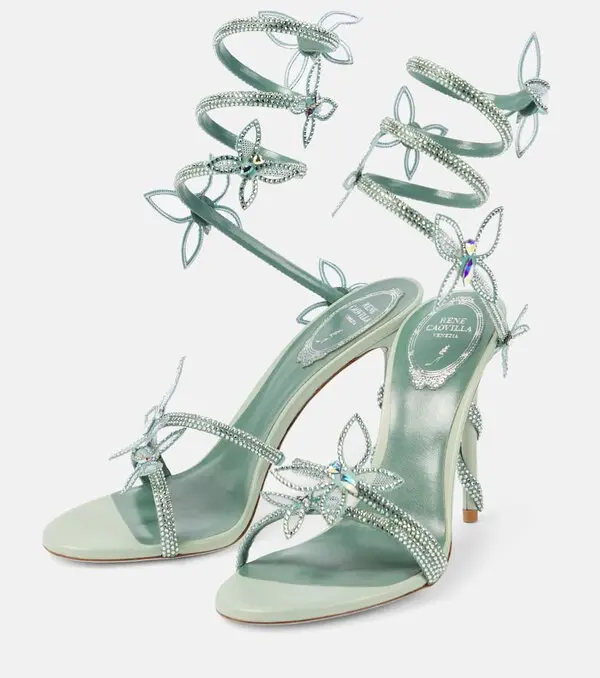 Rene Caovilla Margot Embellished Satin Sandals