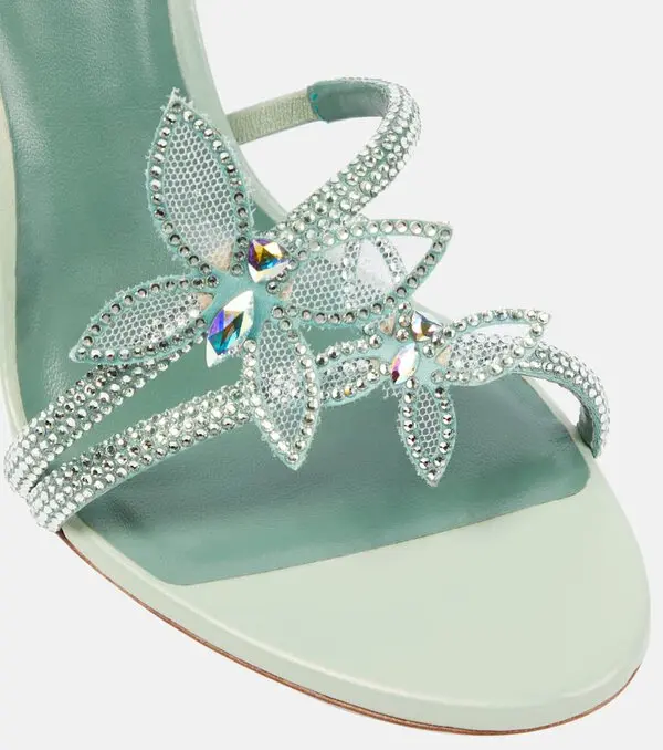 Rene Caovilla Margot Embellished Satin Sandals