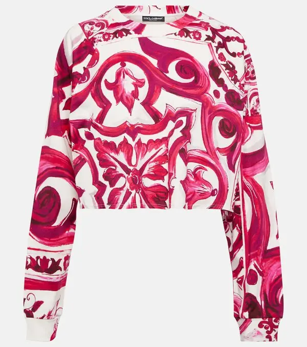 Dolce & Gabbana Majolica Cropped Sweatshirt