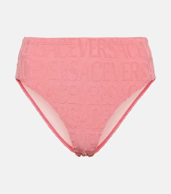 Versace La Greca Jacquard Bikini Bottom - Pink