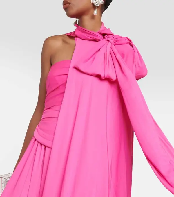 Safiyaa Draped Chiffon Cape Gown
