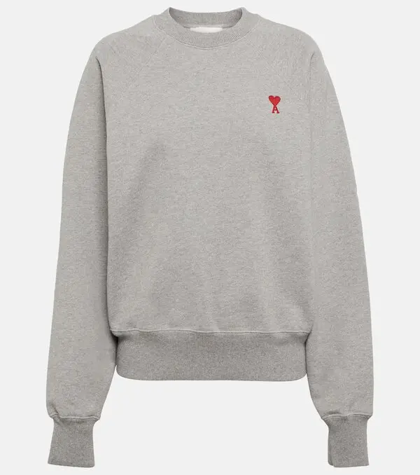 AMI Paris De Cœur Cotton Jersey Sweatshirt