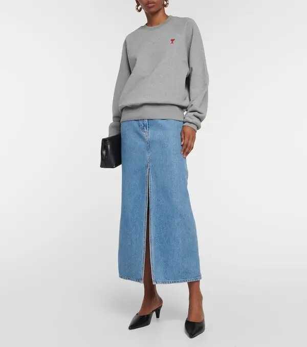 AMI Paris De Cœur Cotton Jersey Sweatshirt
