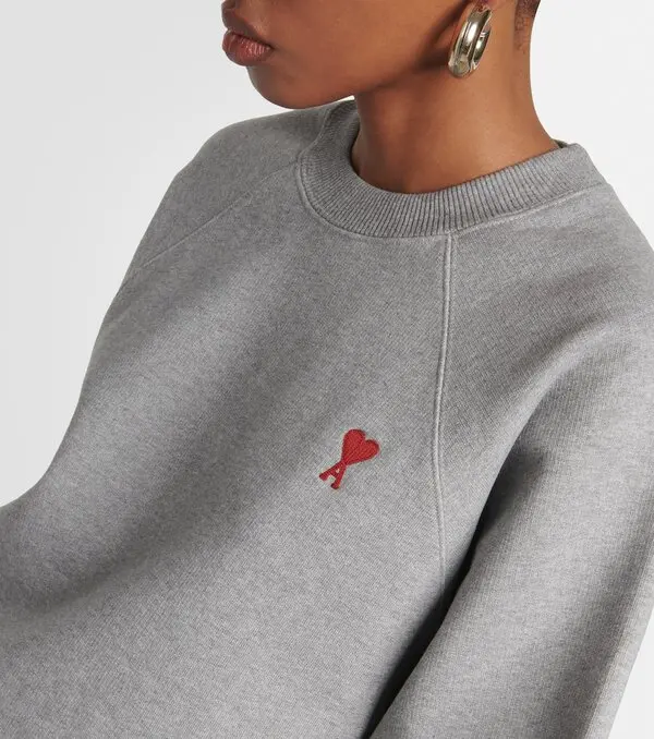 AMI Paris De Cœur Cotton Jersey Sweatshirt