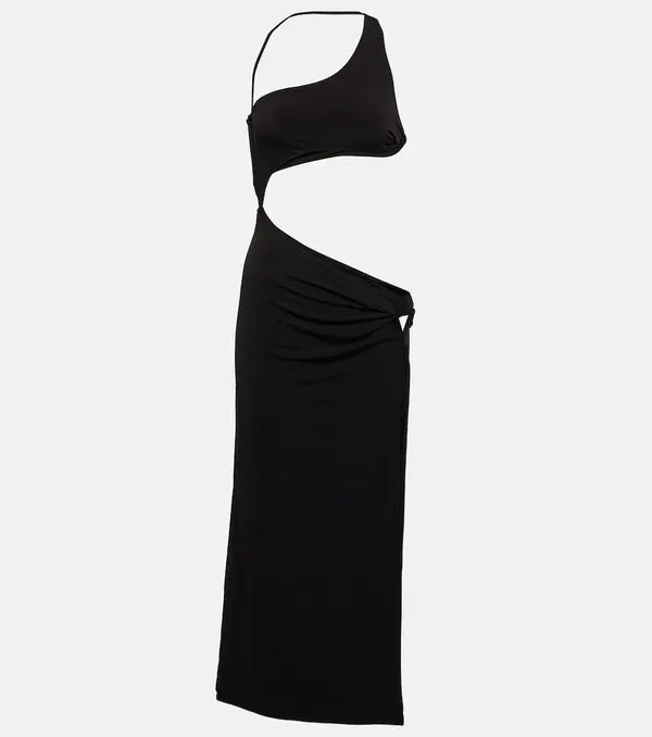 BANANHOT Ariana One-shoulder Midi Dress - Black