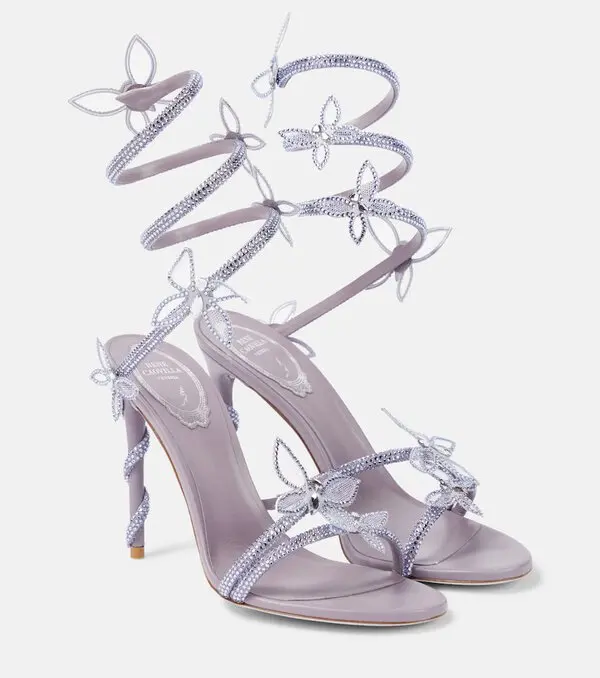 Rene Caovilla Margot Embellished Satin Sandals