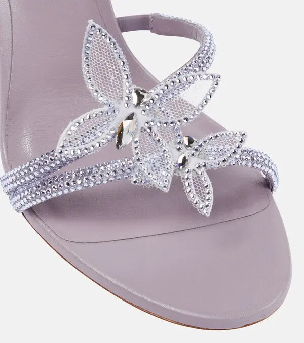 Rene Caovilla Margot Embellished Satin Sandals