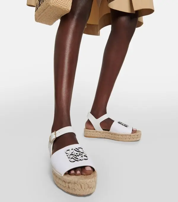 Loewe Anagram Leather Espadrilles