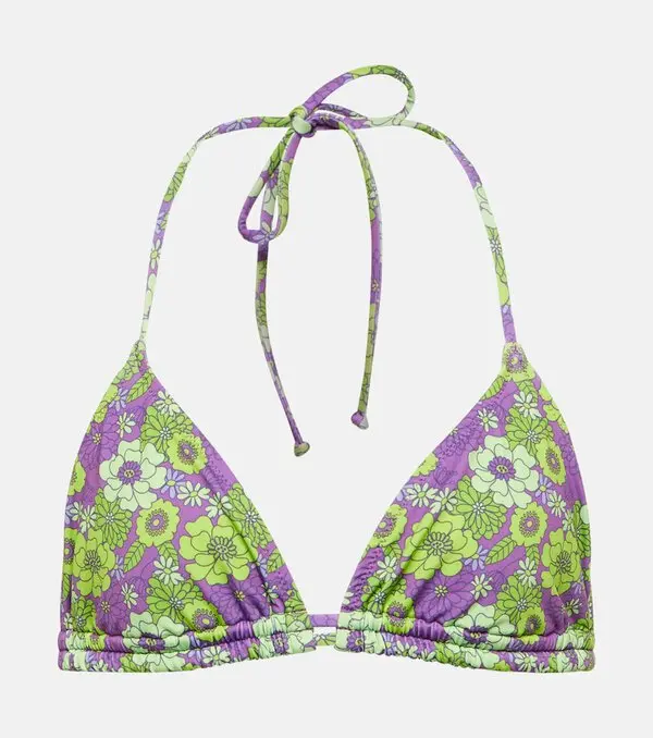 BANANHOT Seychelle Floral Bikini Top - Purple