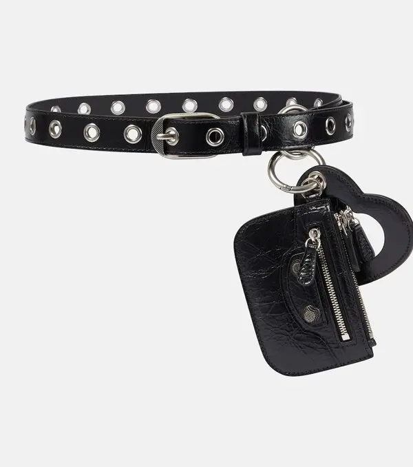 Balenciaga Le Cagole Charms Leather Belt - White - 40% Off