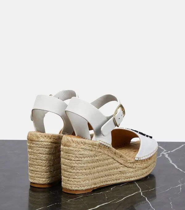 Loewe Anagram Wedge Leather Espadrilles