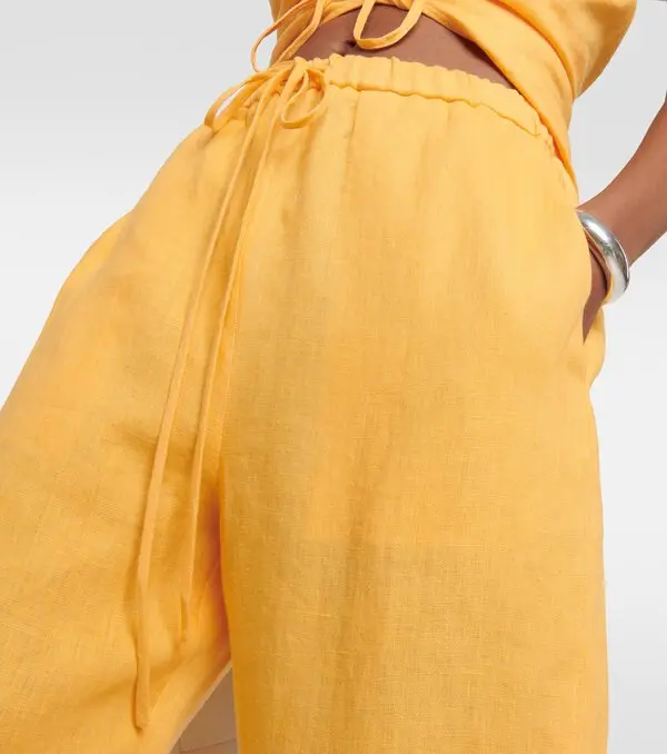 Nanushka Straight-leg Linen Pants - Orange
