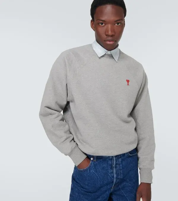 AMI Paris De Cœur Cotton Jersey Sweatshirt