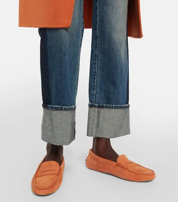 TOD'S Gommino Leather Moccasins - Orange