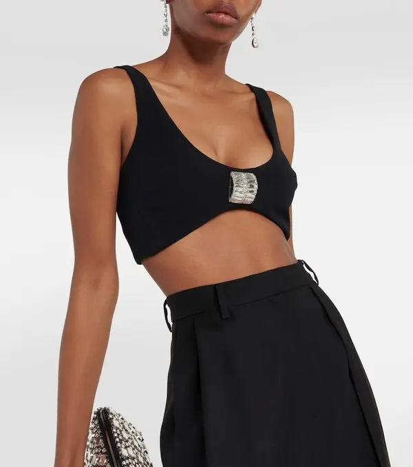 David Koma Embellished Cady Bra Top