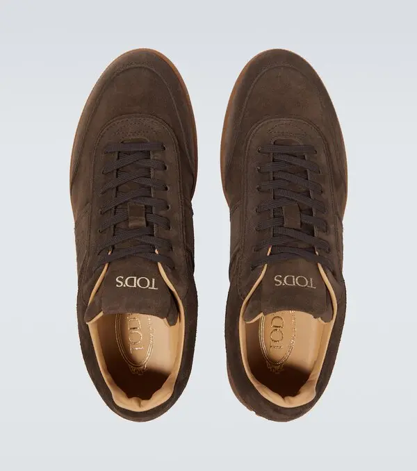 TOD'S Logo Suede Sneakers - Brown