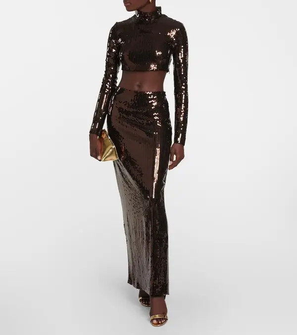 TALLER MARMO Eva Sequined Maxi Skirt