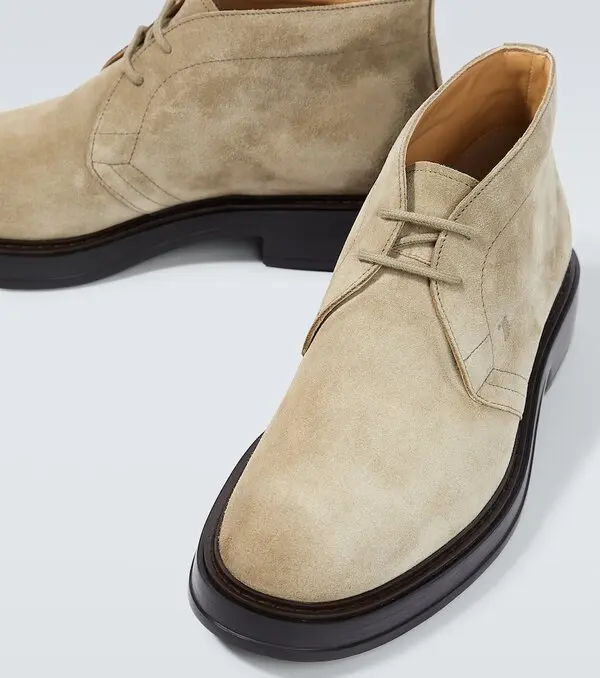 TOD'S Suede Desert Boots - Beige