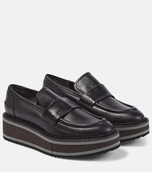 Clergerie Bahati Leather Platform Loafers