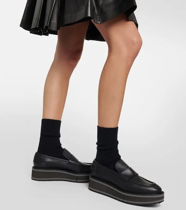 Clergerie Bahati Leather Platform Loafers
