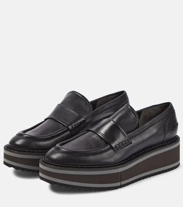 Clergerie Bahati Leather Platform Loafers