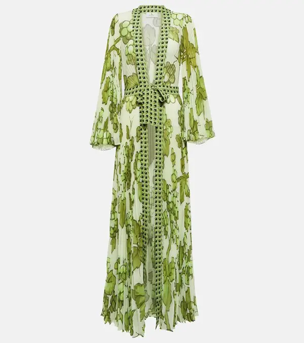 Etro Pleated Georgette Beach Cover-up - Green