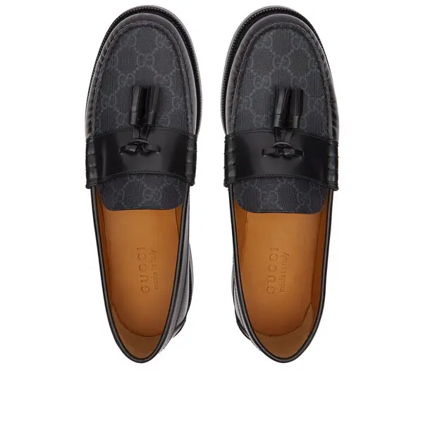 Gucci Kaveh Gg Supreme Tassle Loafer - Black | Editorialist display picture 2