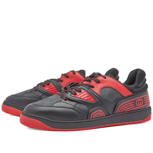 Gucci Basket Low Sneakers - Black/Red | Editorialist display picture 3