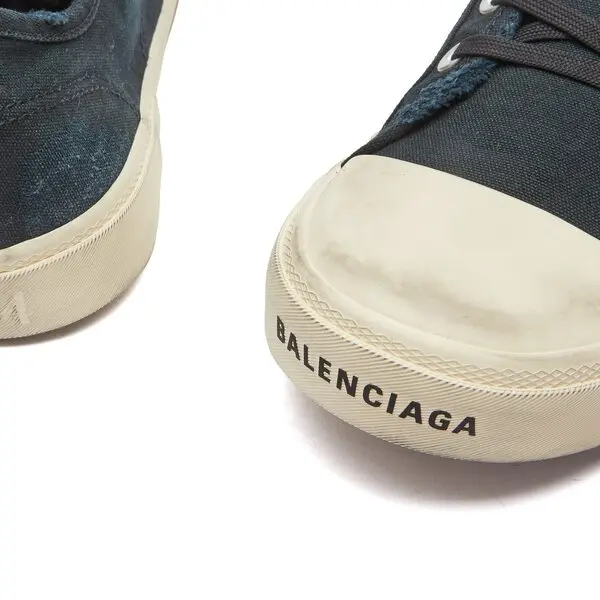 Balenciaga Paris Low Canvas Sneakers In Black/White - 45  display picture 2
