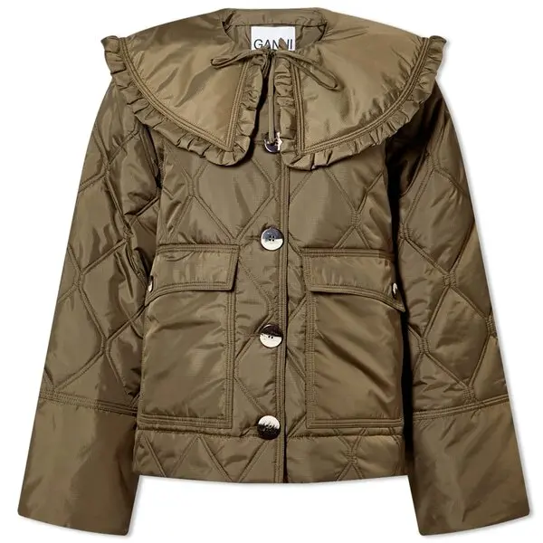 GANNI Recycled Ripstop Collar Jacket