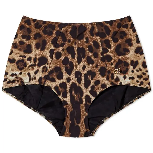 Dolce & Gabbana Leopard High Rise Bikini Bottom