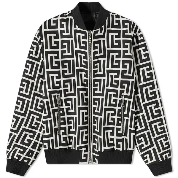Balmain Reversible Macro Monogram Bomber Jacket