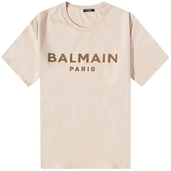 Balmain Flock & Foil Paris Logo T-shirt