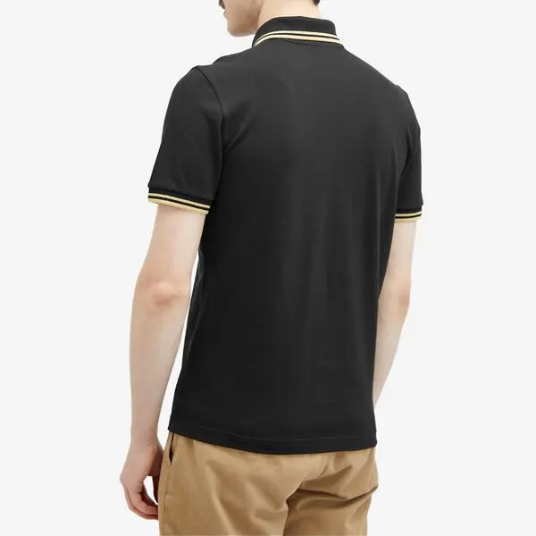Fred Perry Original Twin Tipped Polo Shirt In Black/Champagne 30