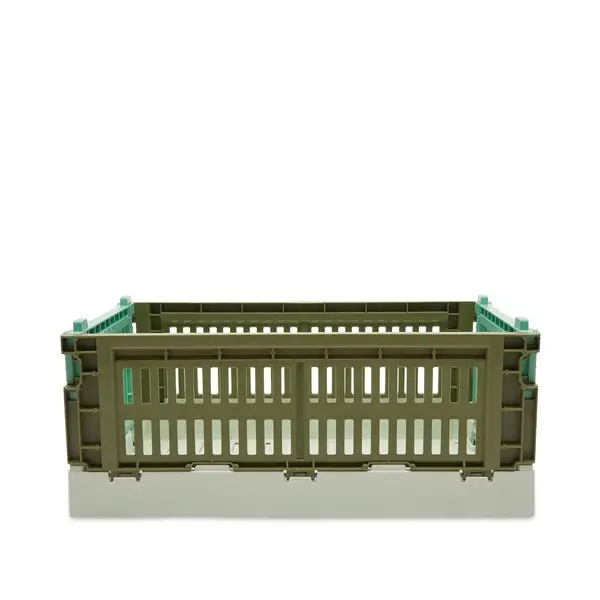 HAY Small Recycled Mix Colour Crate - Olive Dark Mint