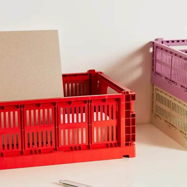 HAY Medium Recycled Colour Crate - Red