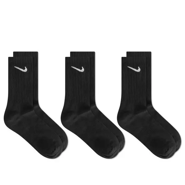 Nike Everyday Cushion Crew Socks 3 Pack - Black/white